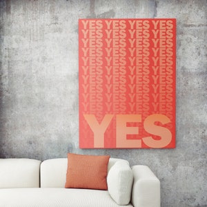 Yes Poster Typography Art Positive Answer Happy Home Print Easy ...