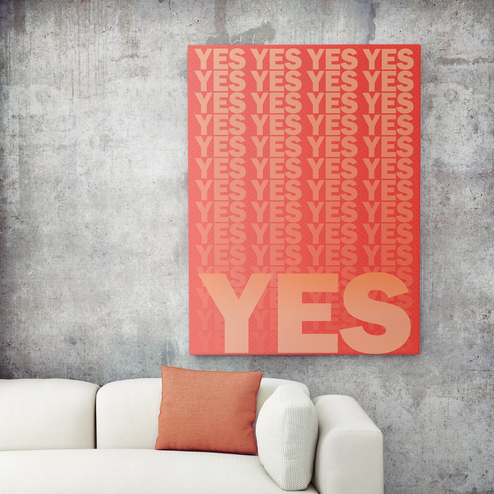 Yes Poster Typography Art Positive Answer Happy Home Print Easy ...