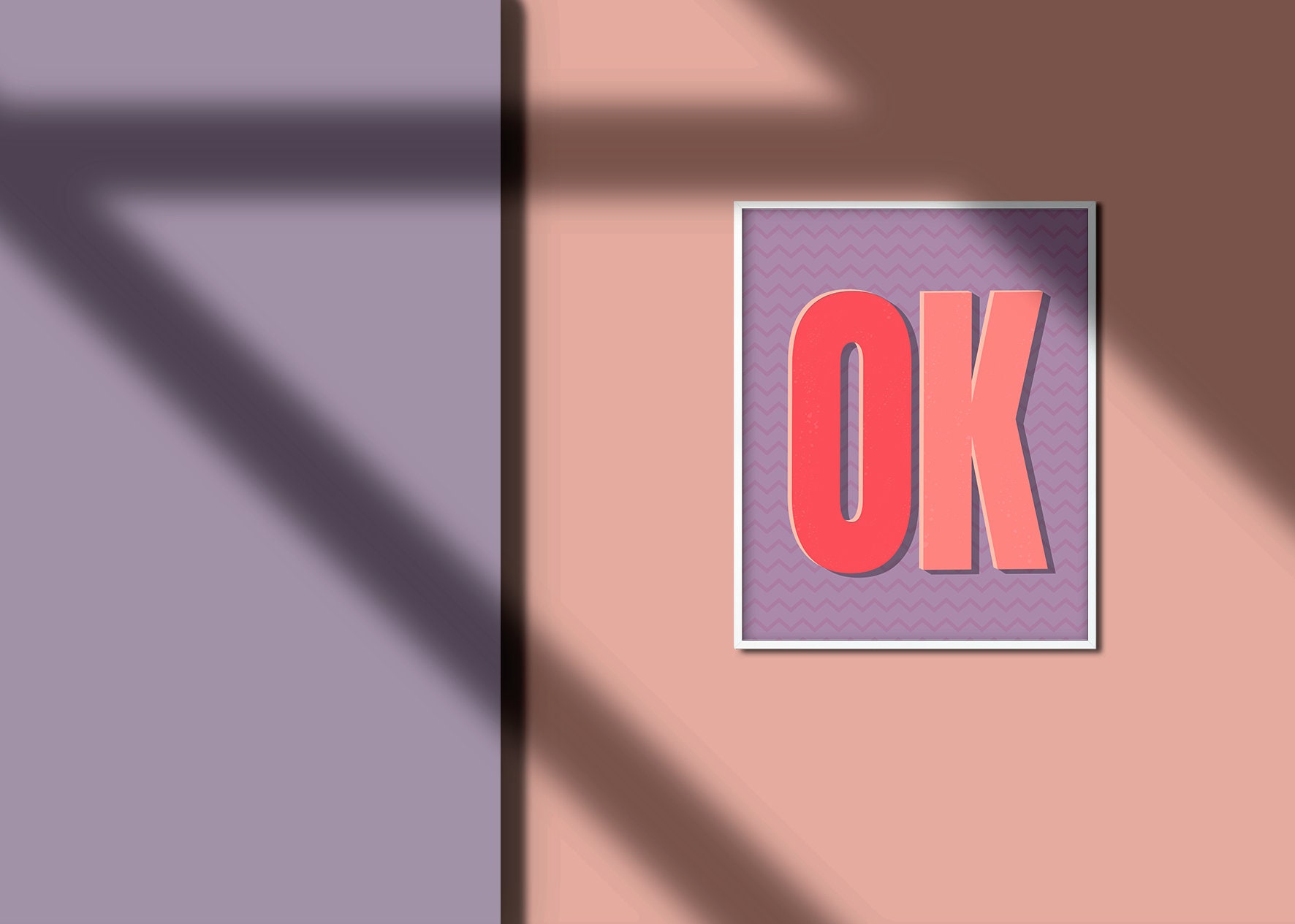OK Printable Poster 3D Typography Art Retro Groovy Funny Text - Etsy
