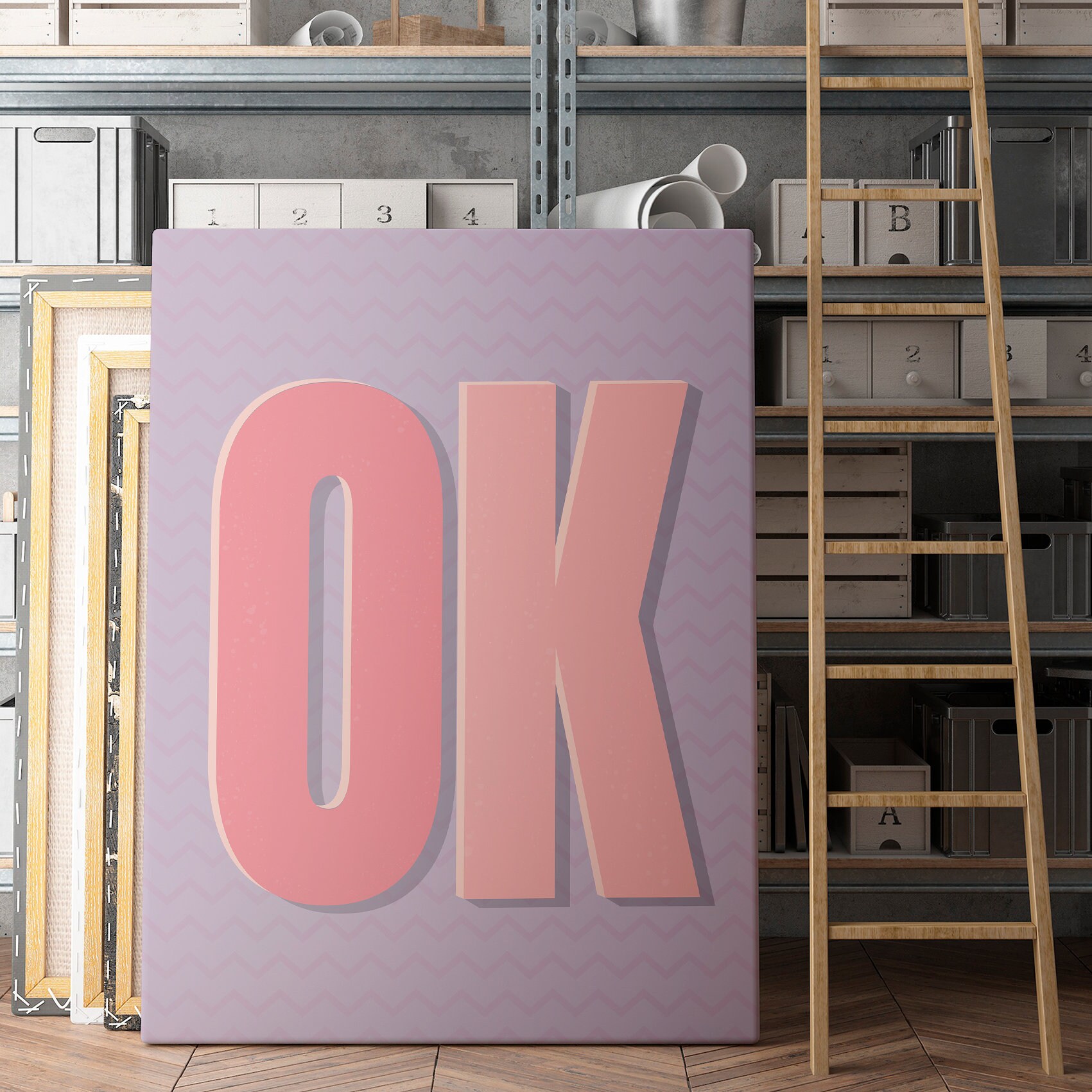 OK Printable Poster 3D Typography Art Retro Groovy Funny Text - Etsy