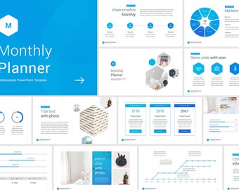Monthly and Annual Report Powerpoint Template - Etsy