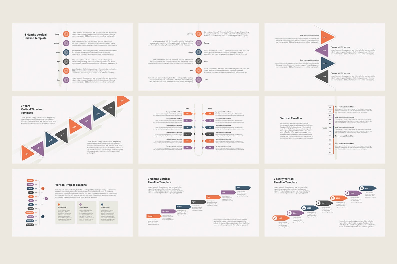 Vertical Timeline Powerpoint Templates - Etsy