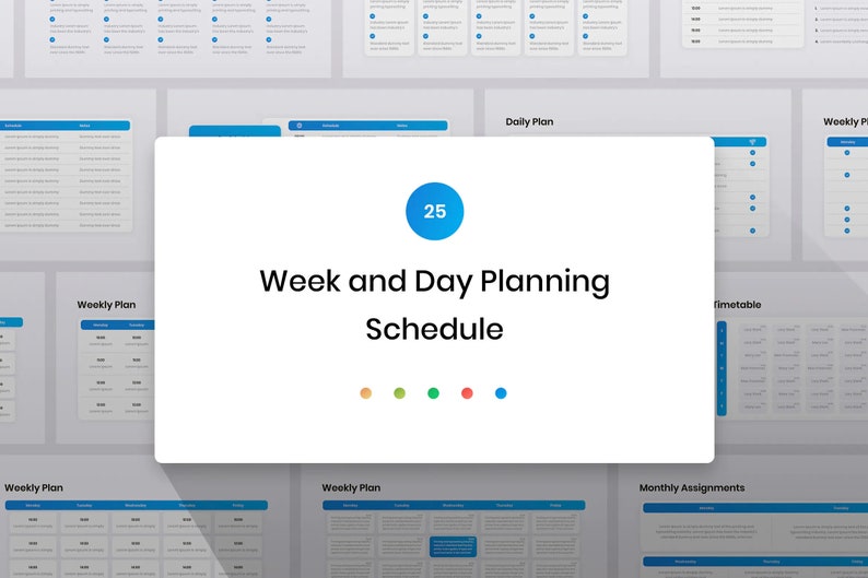 Week and Day Planning, Schedule Powerpoint Template - Etsy