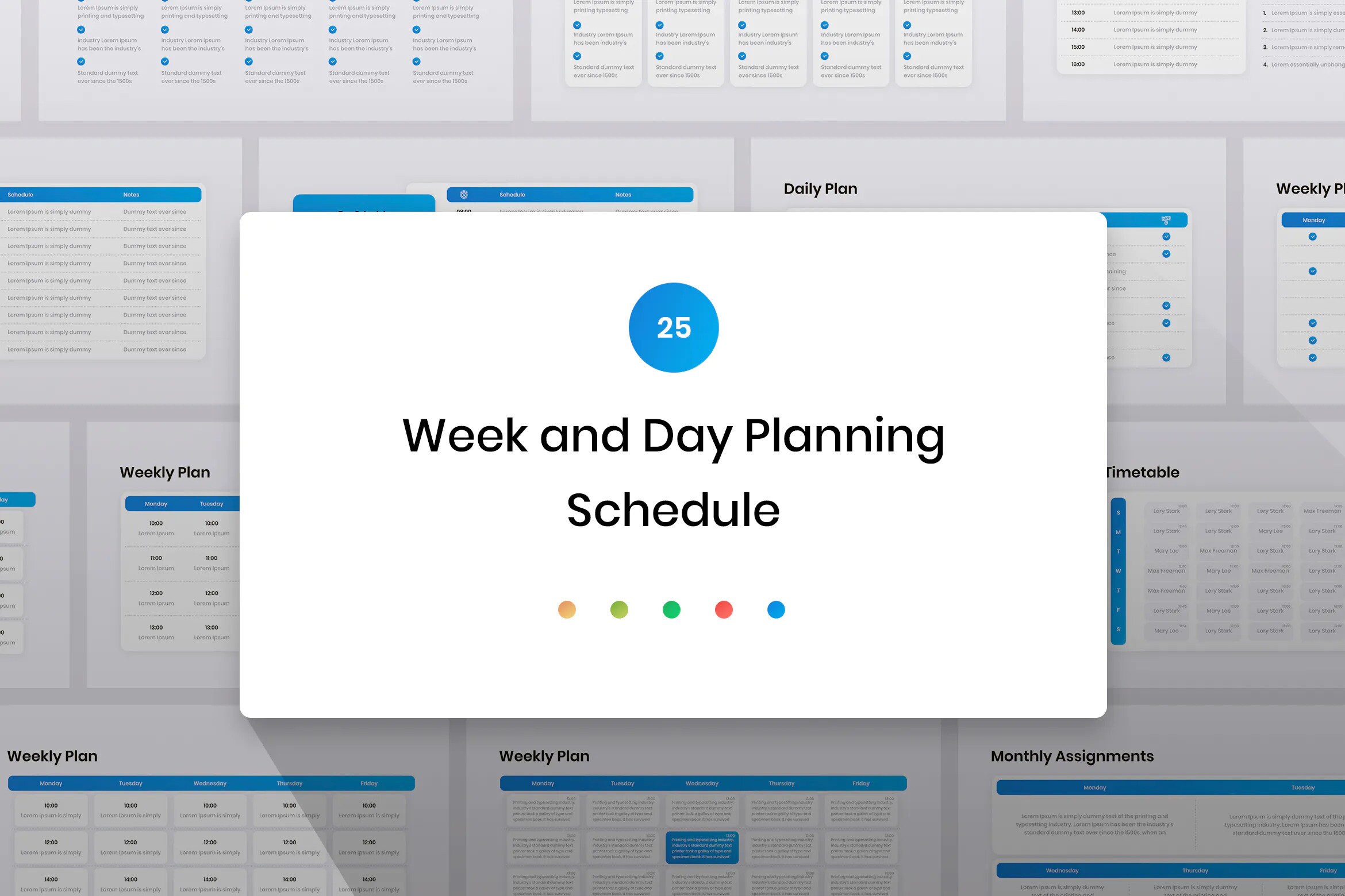 Week and Day Planning, Schedule Powerpoint Template - Etsy