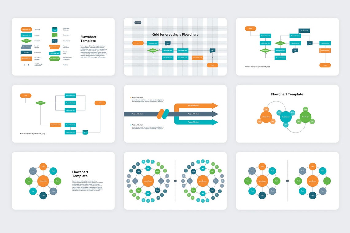 Flowchart Powerpoint Templates Organizational Company Charts - Etsy Canada