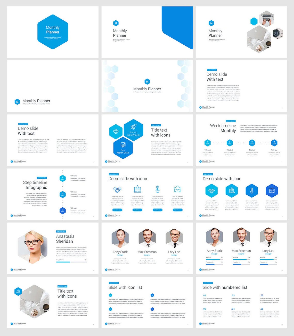 Monthly Planner Powerpoint Template - Etsy