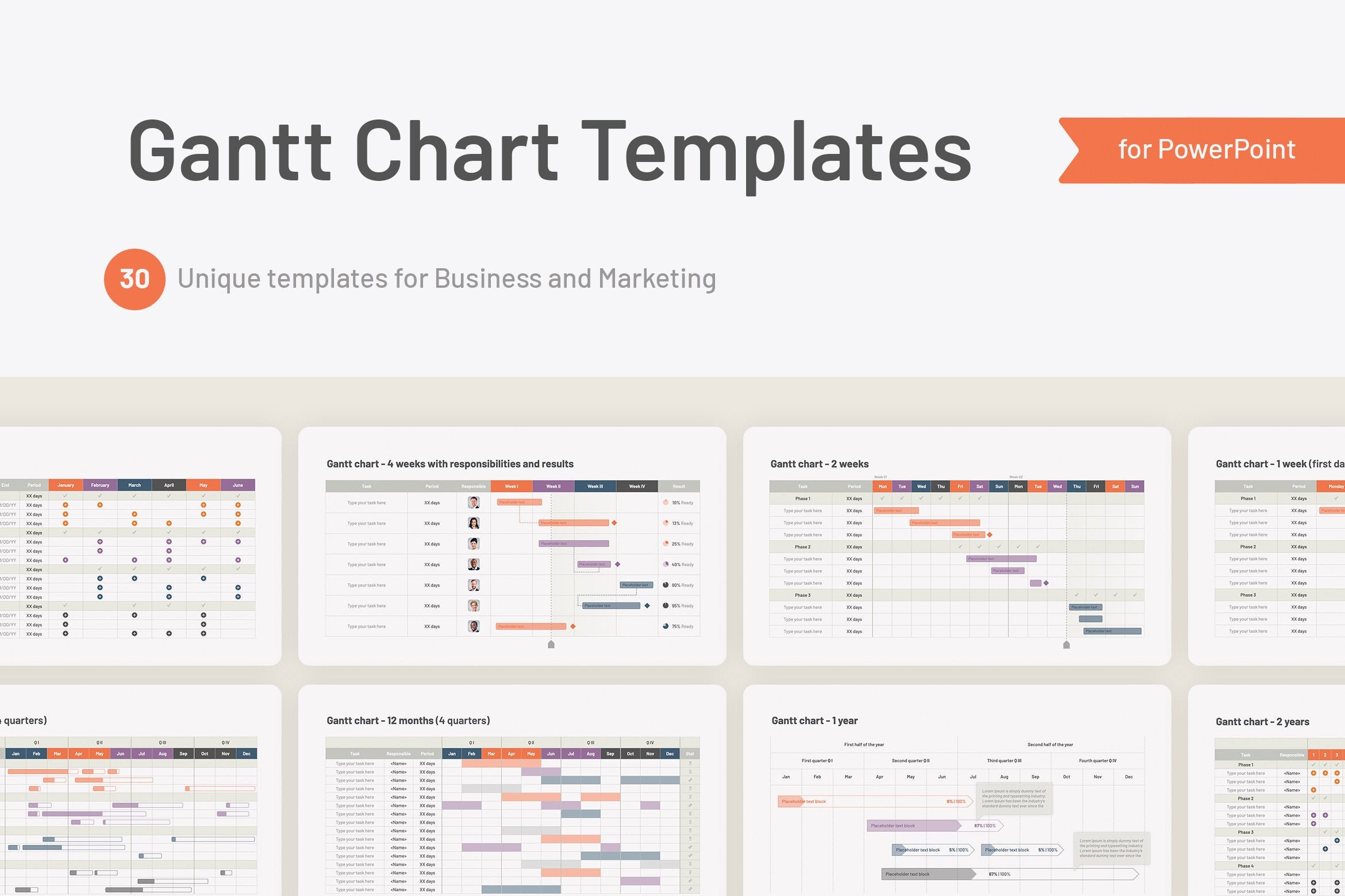 Gantt Chart Powerpoint Templates - Etsy
