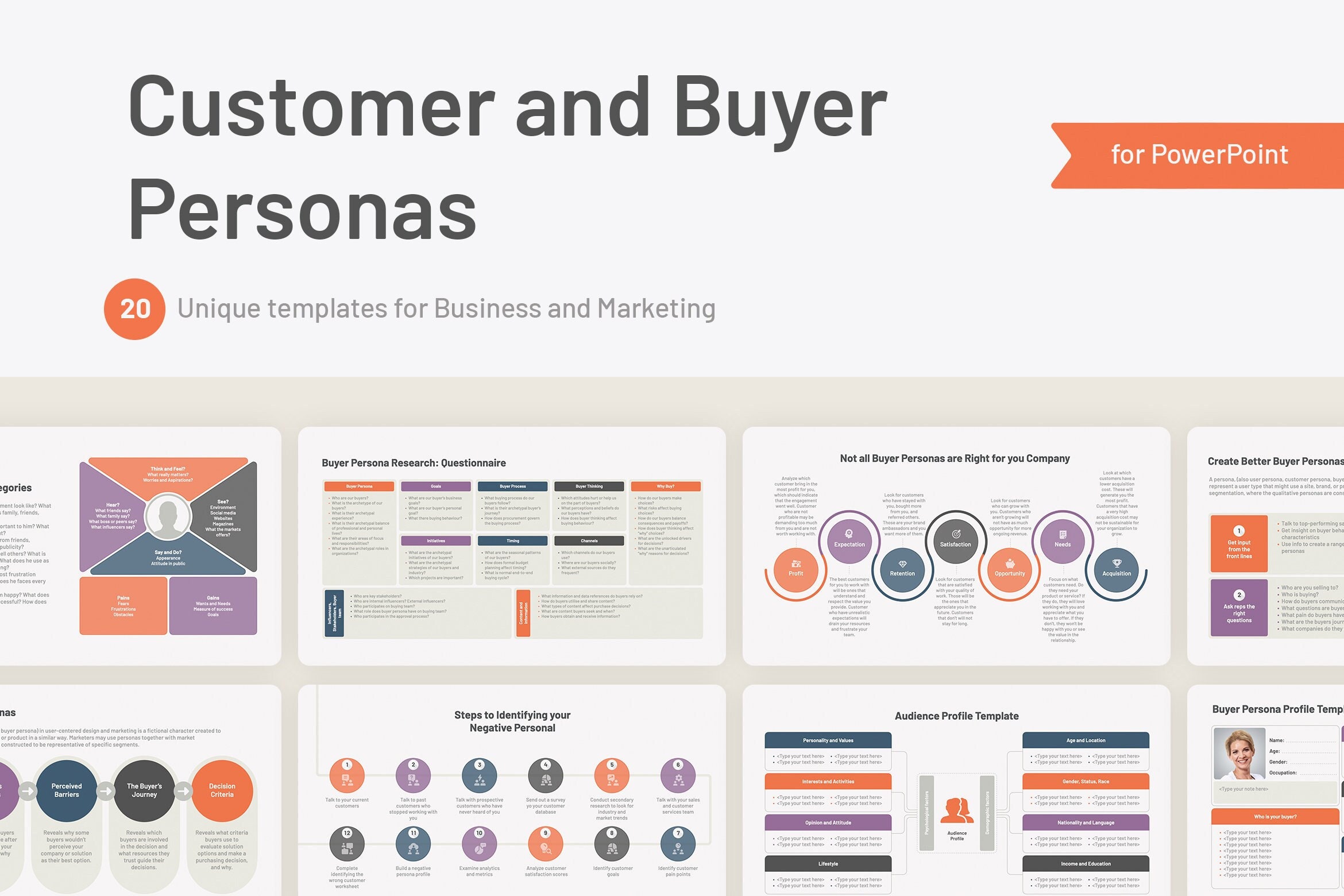 Customer and Buyer Personas for Powerpoint - Etsy