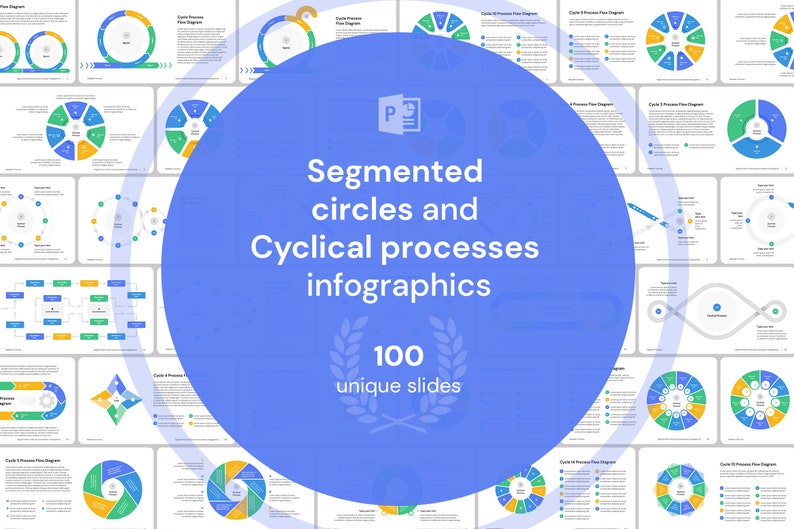 Segmented Circles and Cyclical Processes Infographic for Powerpoint - Etsy