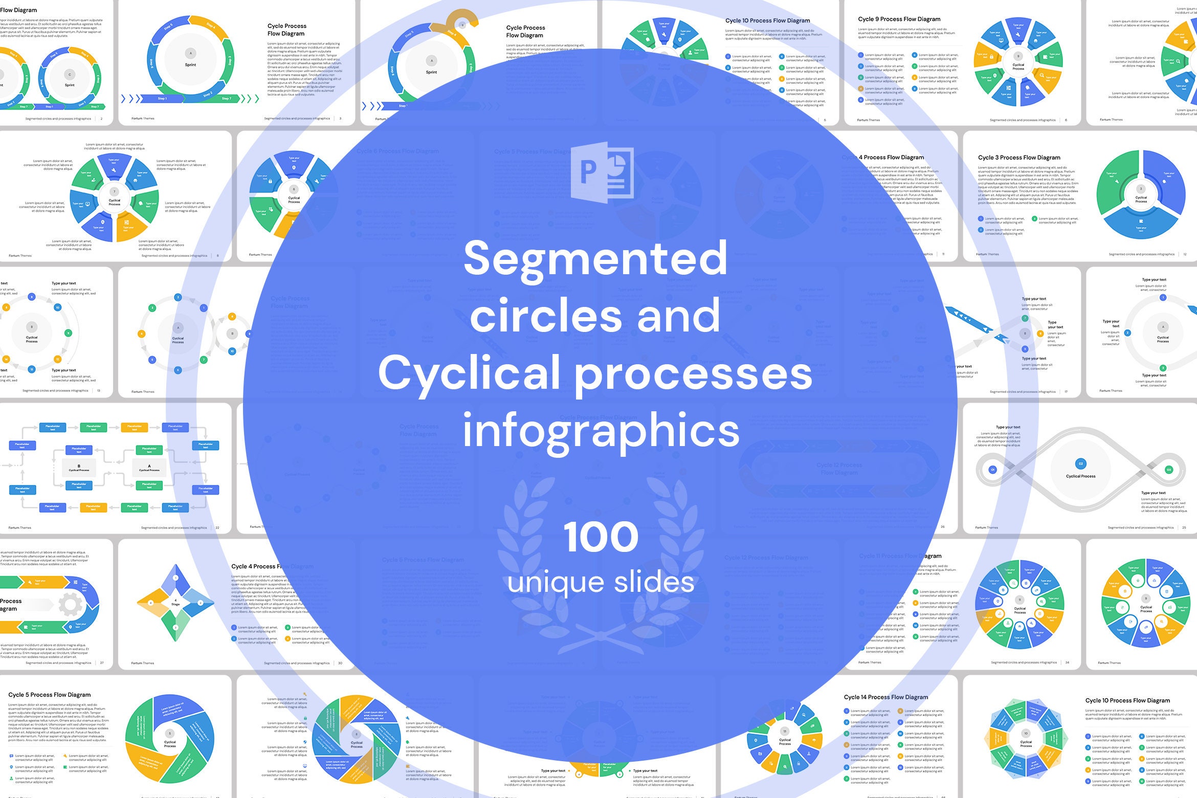 Segmented Circles and Cyclical Processes Infographic for Powerpoint - Etsy