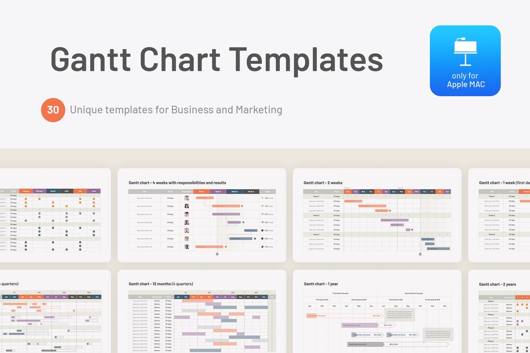 Gantt Chart Keynote Templates - Etsy
