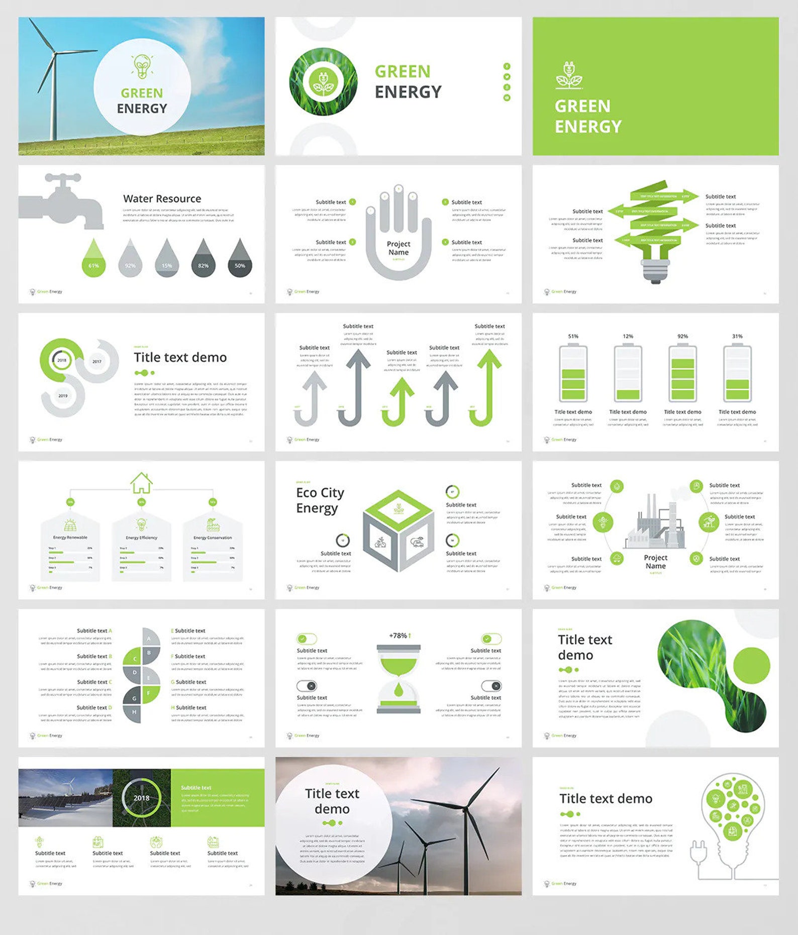 Green Energy Powerpoint Template - Etsy