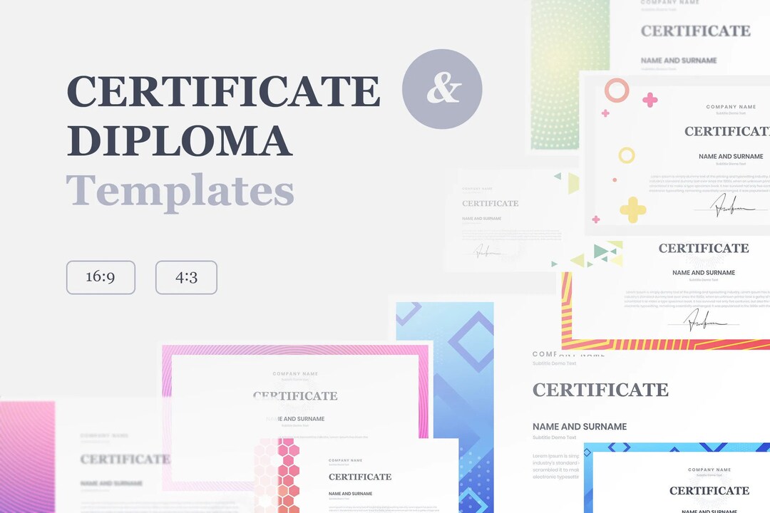 Certificate & Diploma Powerpoint Templates - Etsy