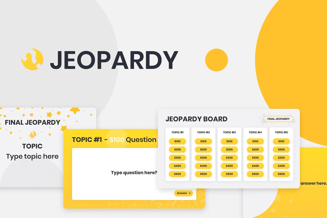 Jeopardy Game Powerpoint Template - Etsy