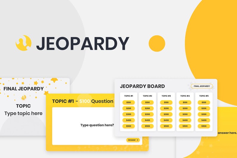 Jeopardy Game Powerpoint Template - Etsy