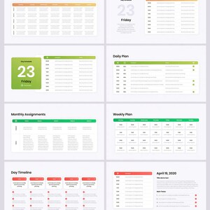 Week and Day Planning, Schedule Powerpoint Template - Etsy