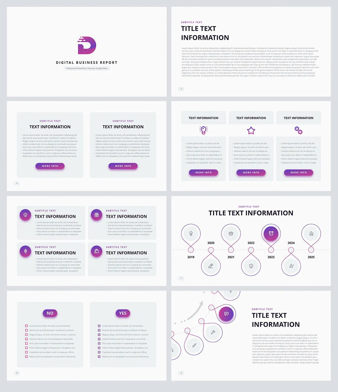 Digital Business Report Powerpoint Template - Etsy