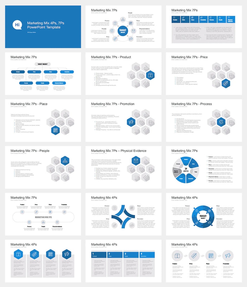 Marketing Mix Powerpoint Template - Etsy