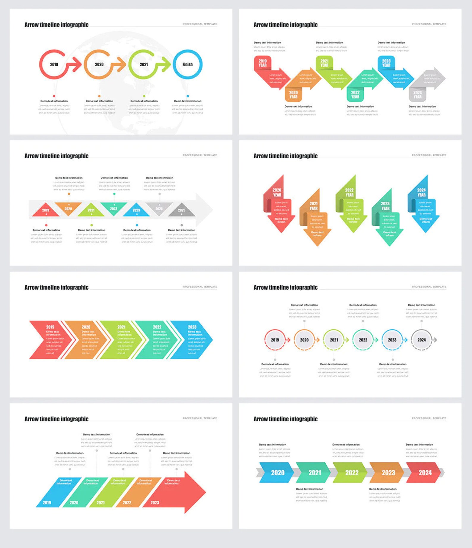 Timeline Arrows Templates for Powerpoint - Etsy