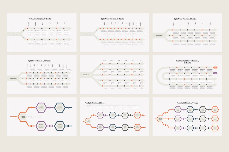 Timeline Arrow Templates for Keynote - Etsy