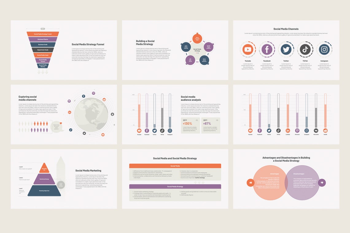 Social Media Analytics Powerpoint Templates - Etsy