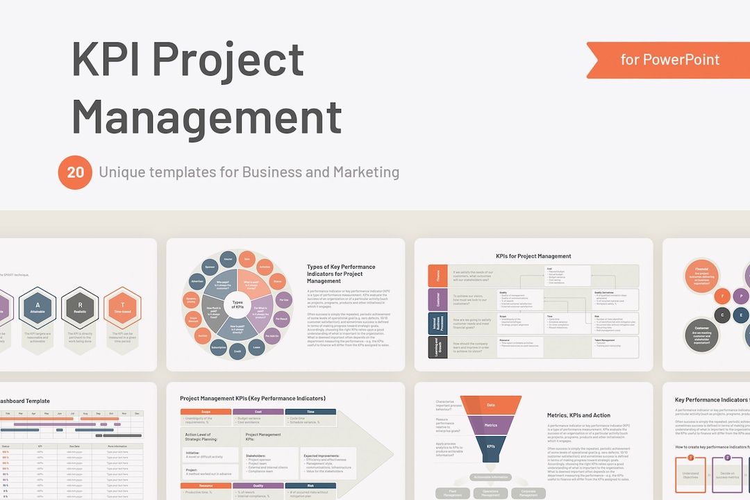 KPI Project Management for Powerpoint - Etsy