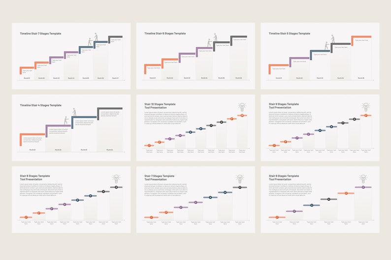 Stair Diagram Templates for Powerpoint - Etsy