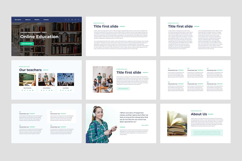 Online Education Powerpoint Template | Edu Presentation - Etsy