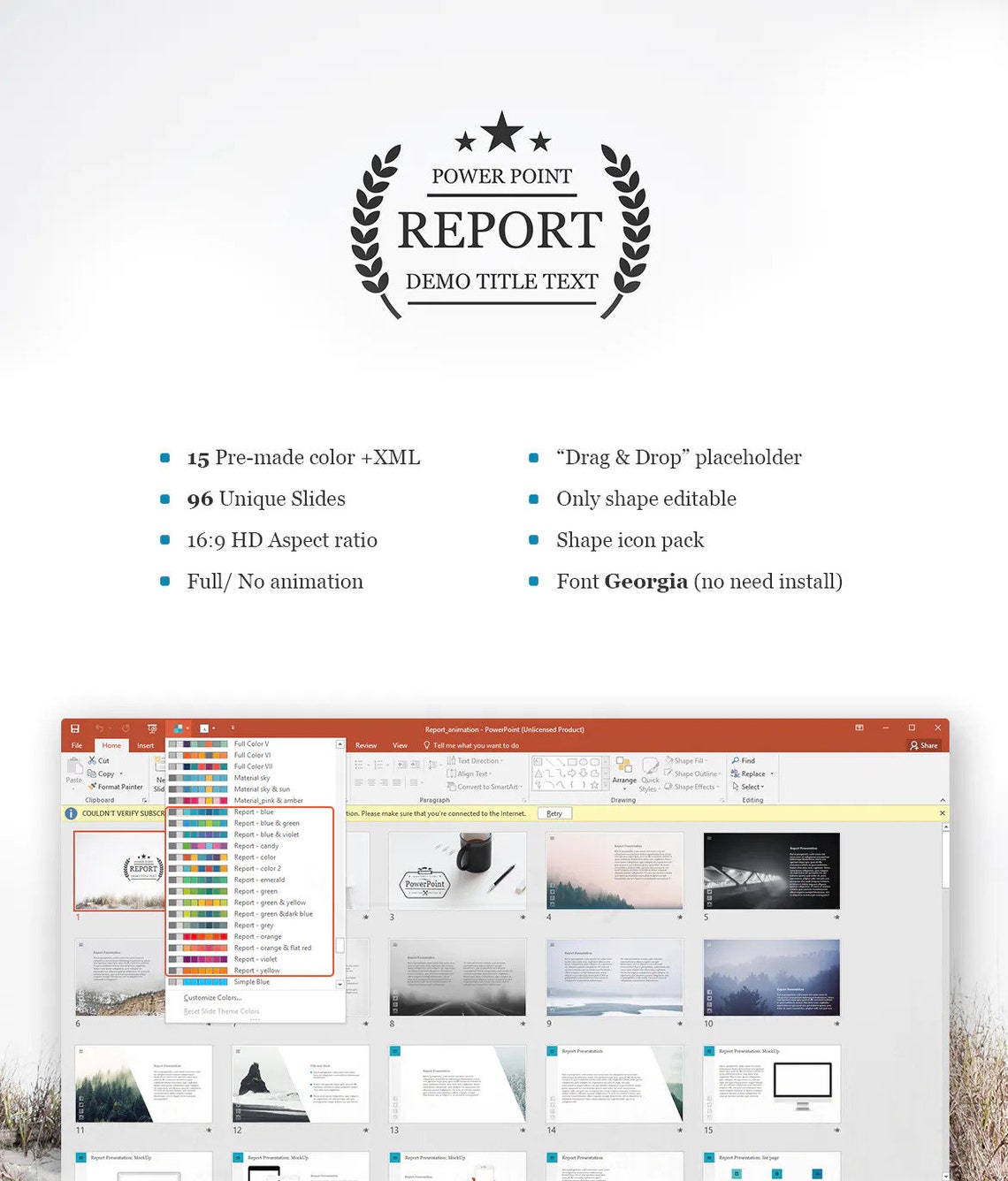 Report Powerpoint Template - Etsy