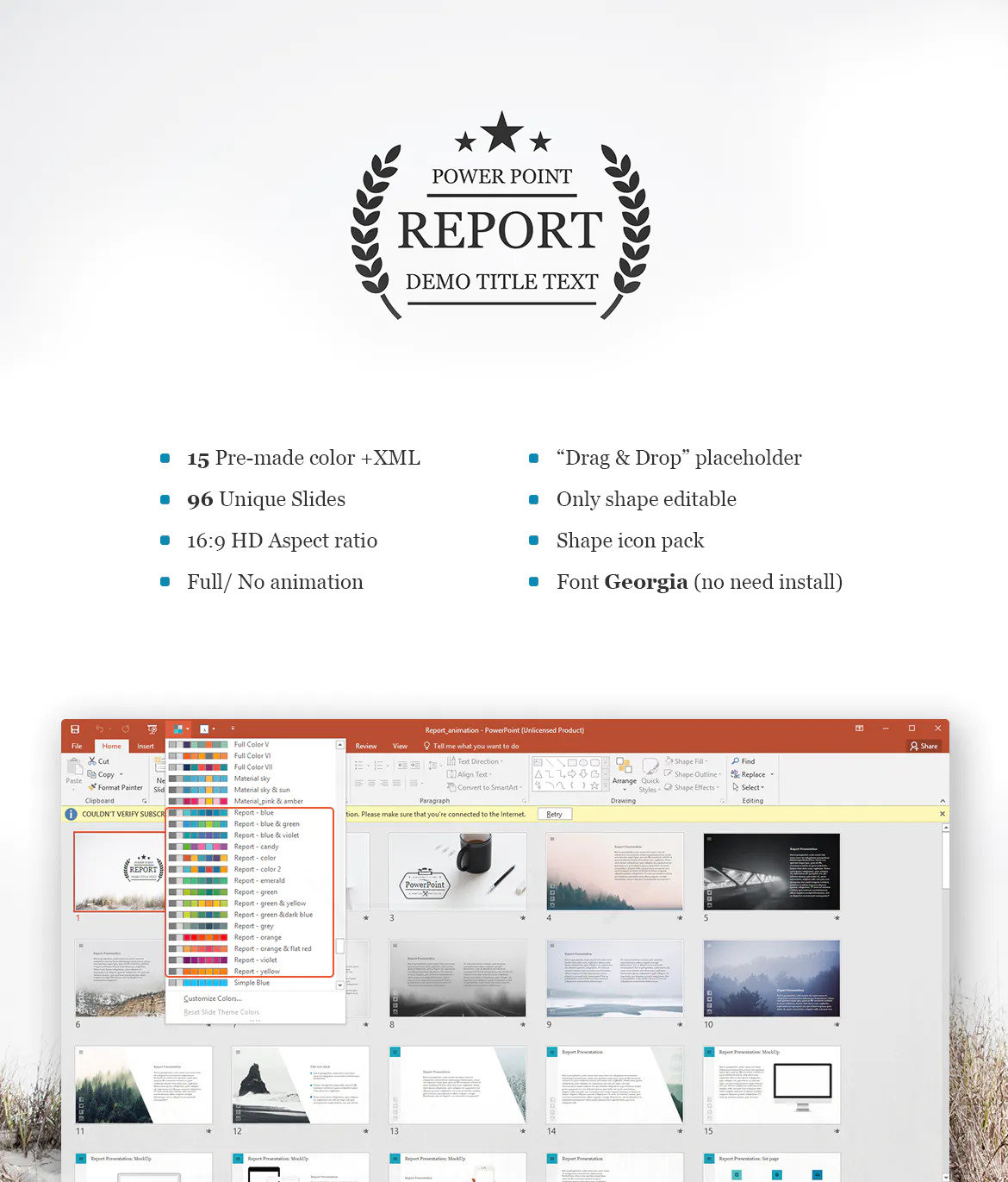 Report Powerpoint Template - Etsy