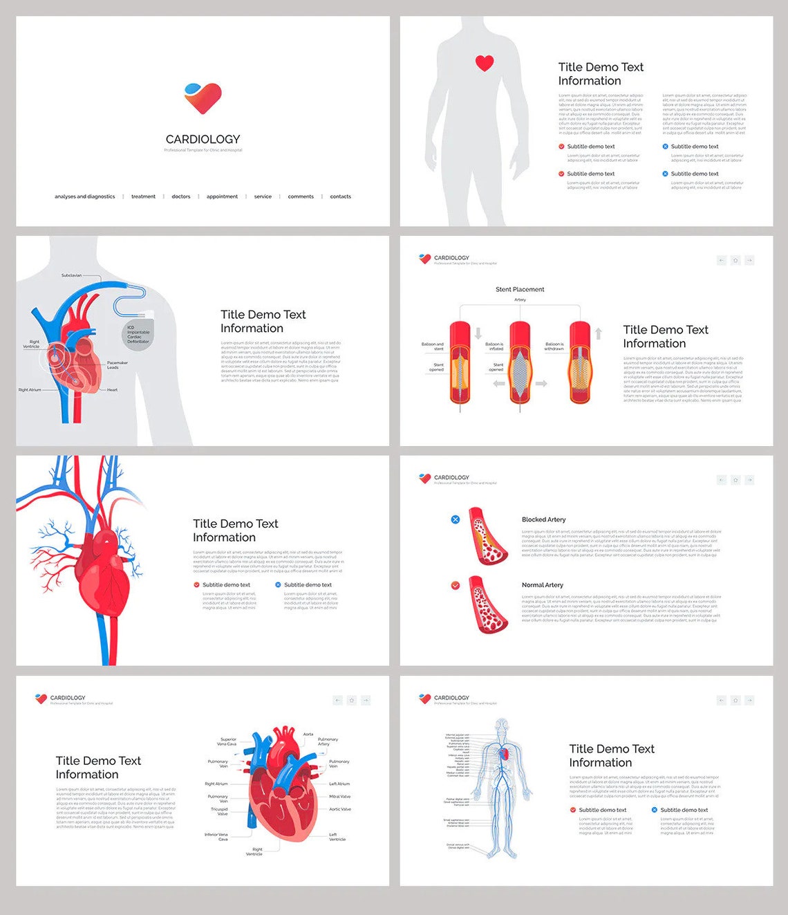 Cardiology Powerpoint Template Medical Template Etsy
