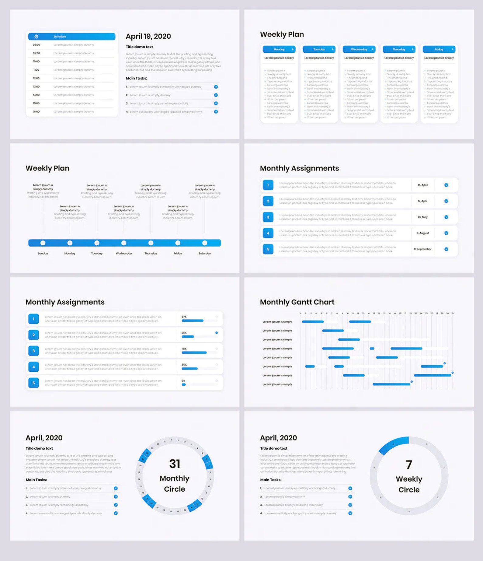 Week and Day Planning, Schedule Powerpoint Template - Etsy