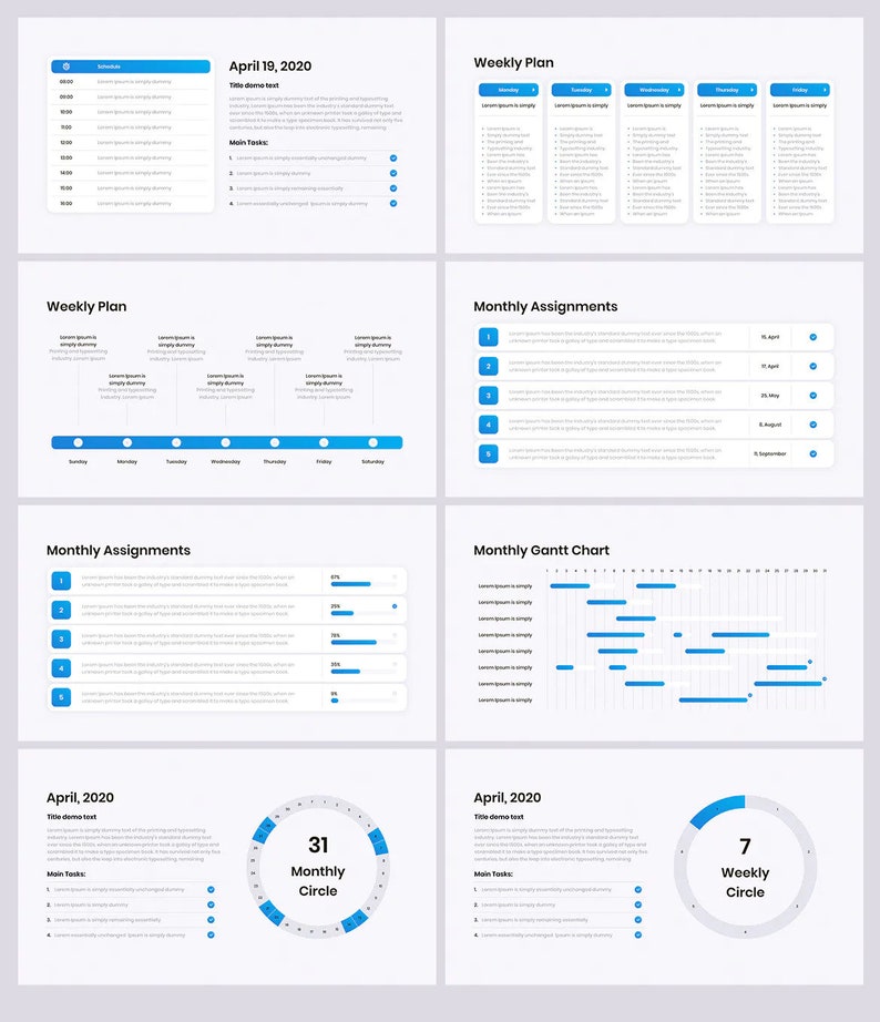 Week and Day Planning, Schedule Powerpoint Template - Etsy