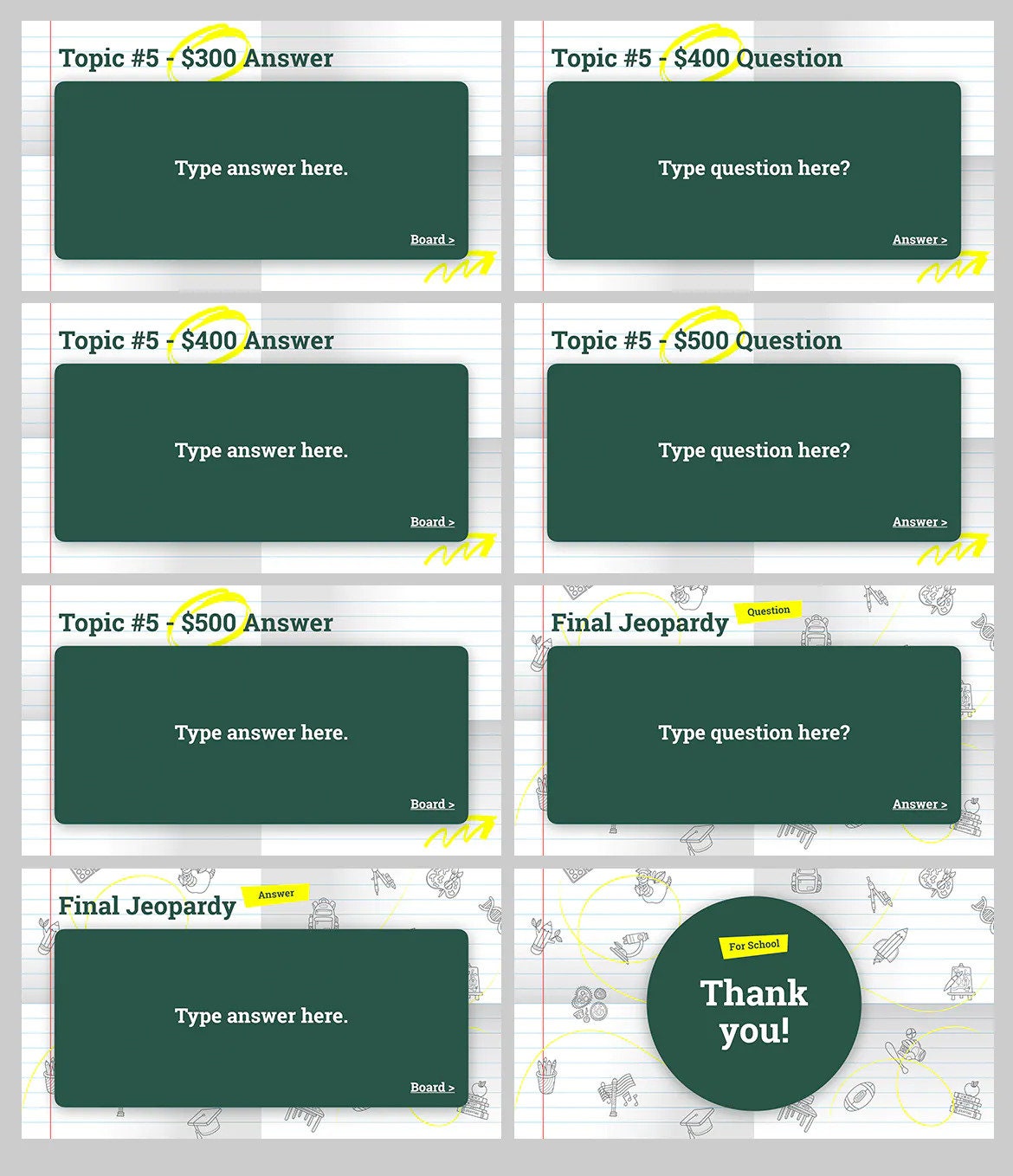 Jeopardy for School PPT Powerpoint - Etsy