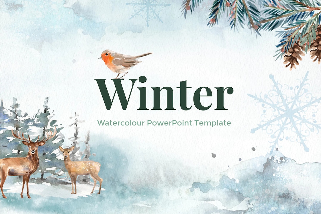 Winter - Watercolour Powerpoint Template - Etsy