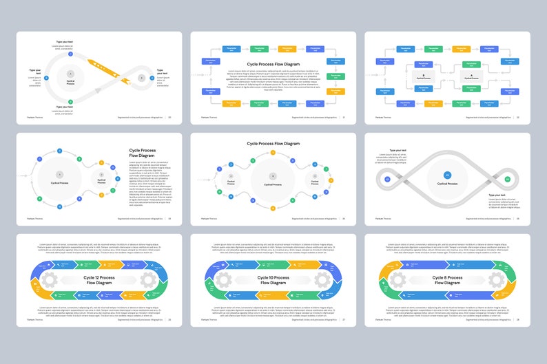 Segmented Circles and Cyclical Processes Infographic for Powerpoint - Etsy