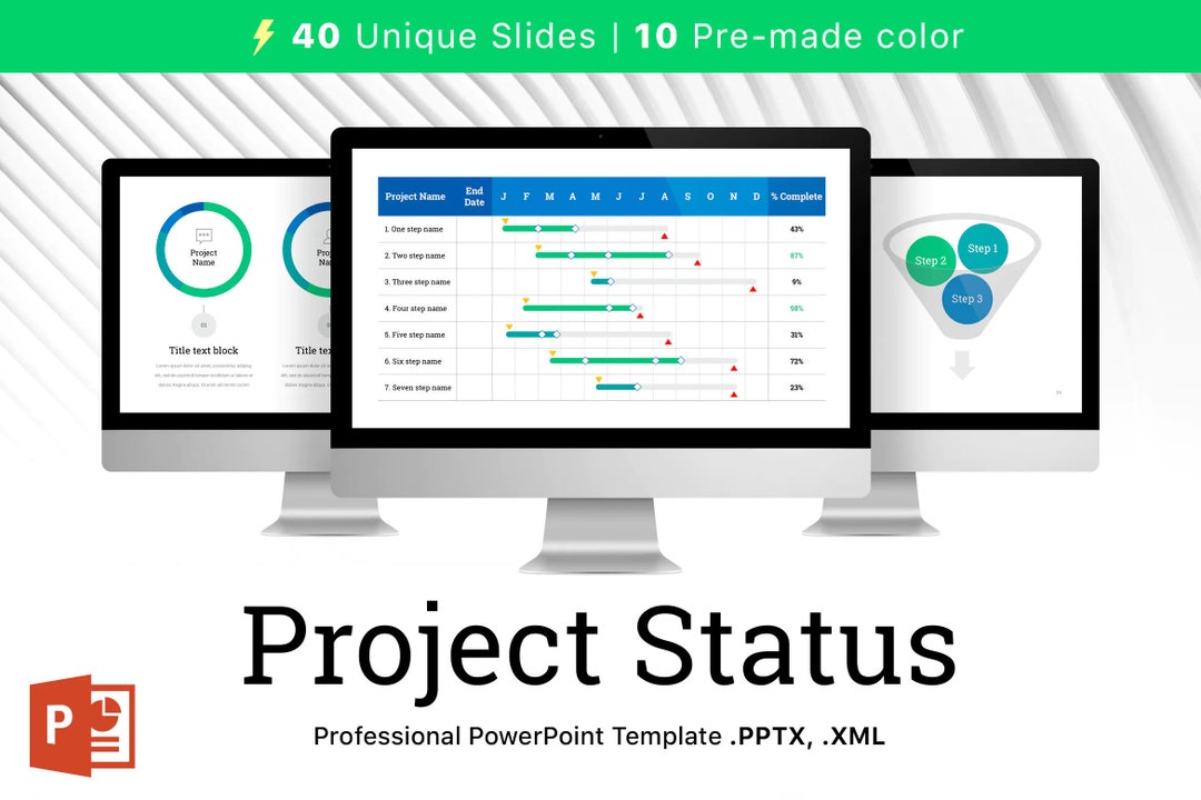 Project Status Powerpoint Template - Etsy