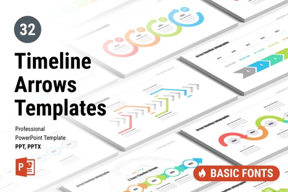 Timeline Arrows Templates for Powerpoint - Etsy