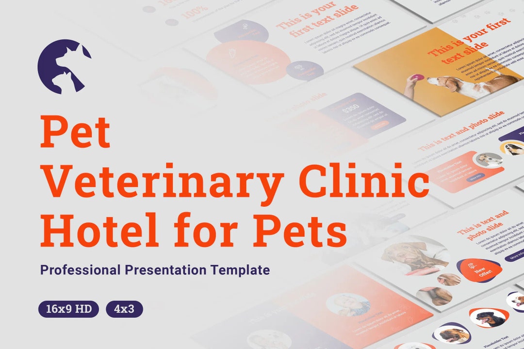 Pets and Veterinary Clinic Powerpoint Template | Pet Hotel PPT - Etsy