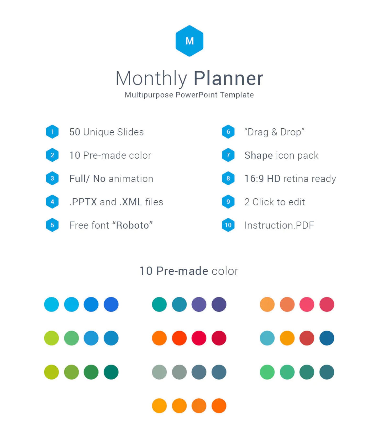 Monthly Planner Powerpoint Template - Etsy