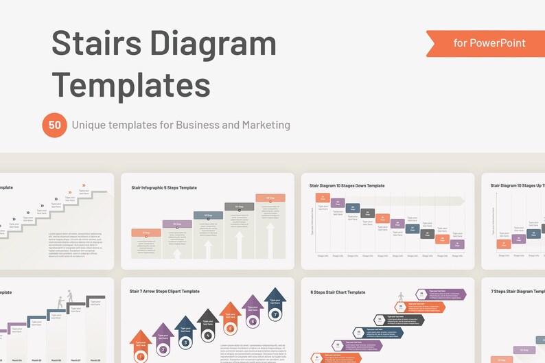 Stair Diagram Templates for Powerpoint - Etsy