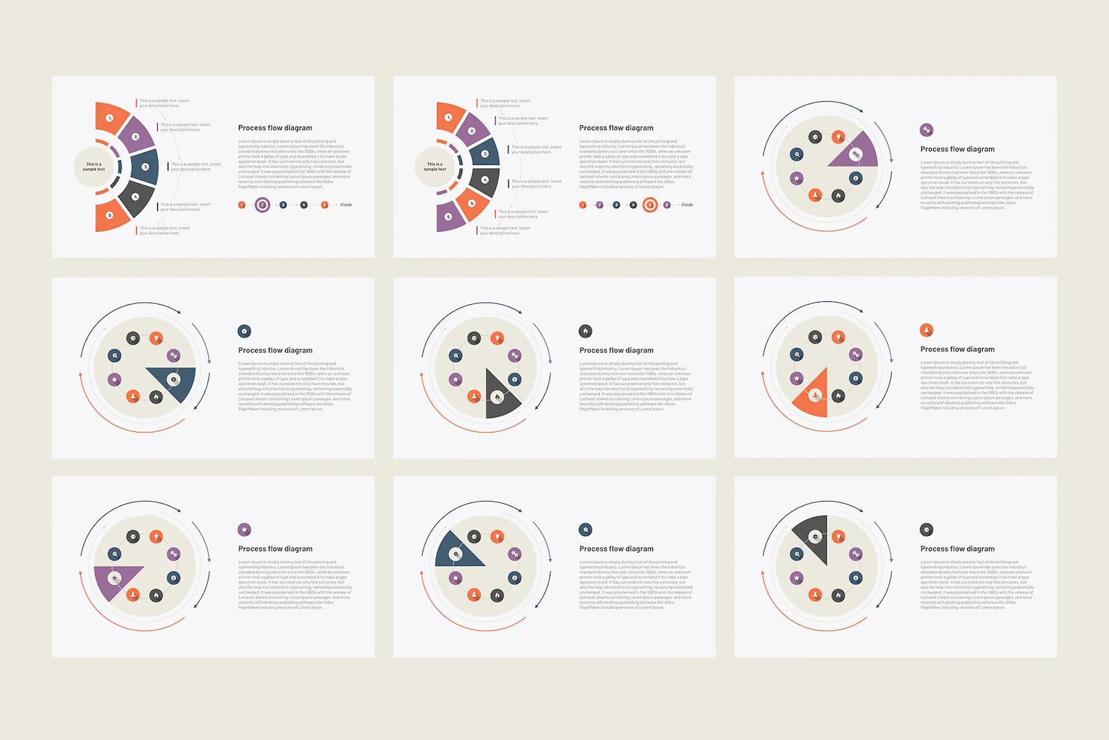 Diagrama de flujo de proceso para PowerPoint - Etsy España