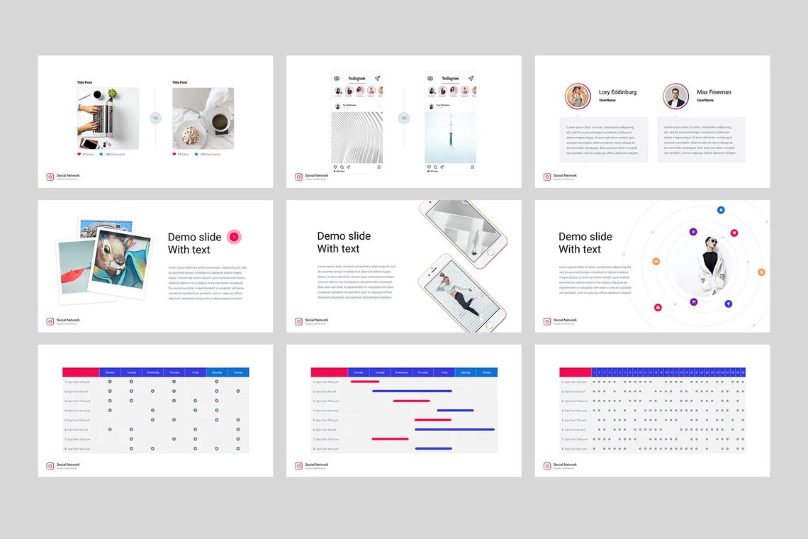 Instagram Analysis Powerpoint Template - Etsy