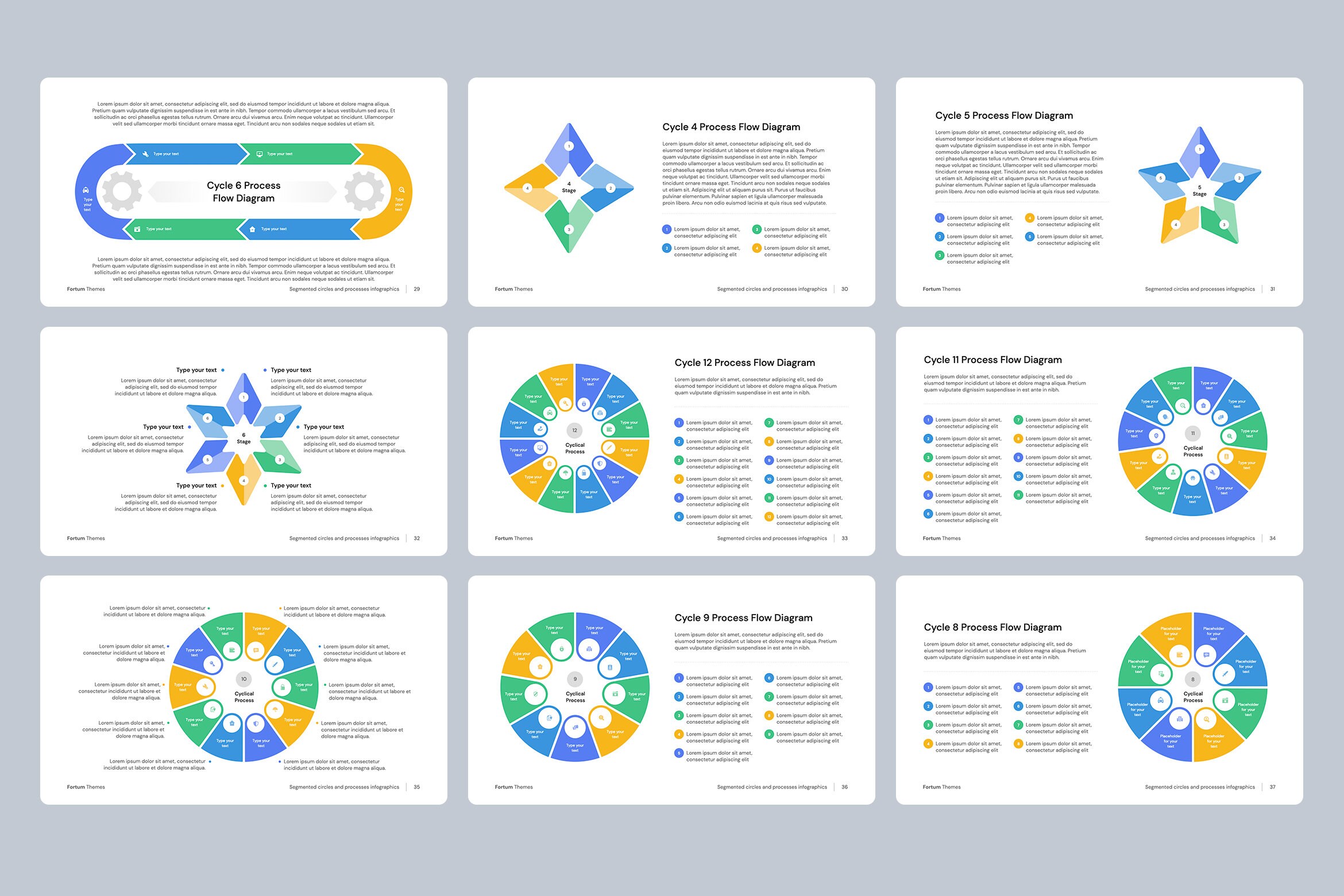 Segmented Circles and Cyclical Processes Infographic for Powerpoint - Etsy