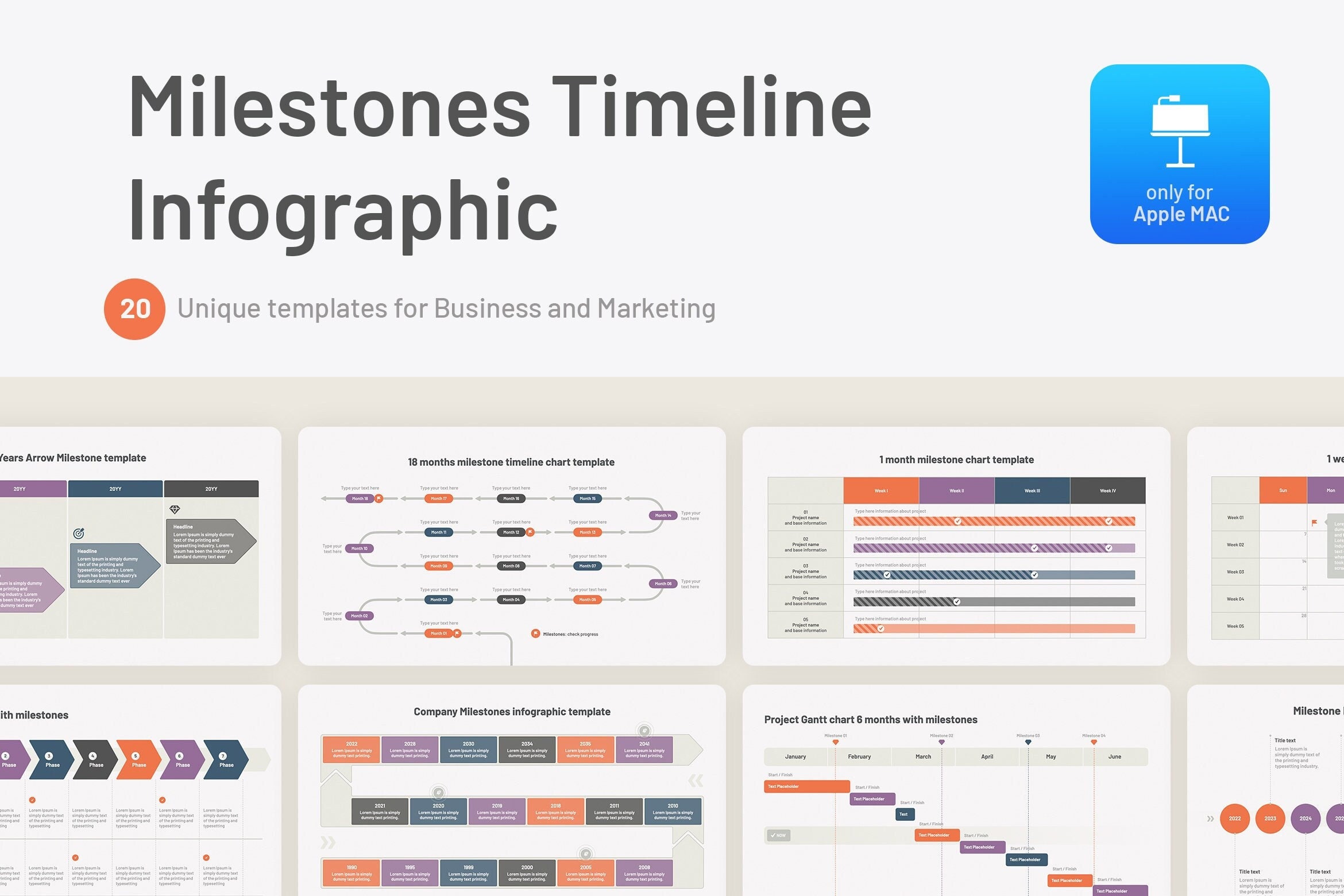 Milestones Timeline Keynote - Etsy
