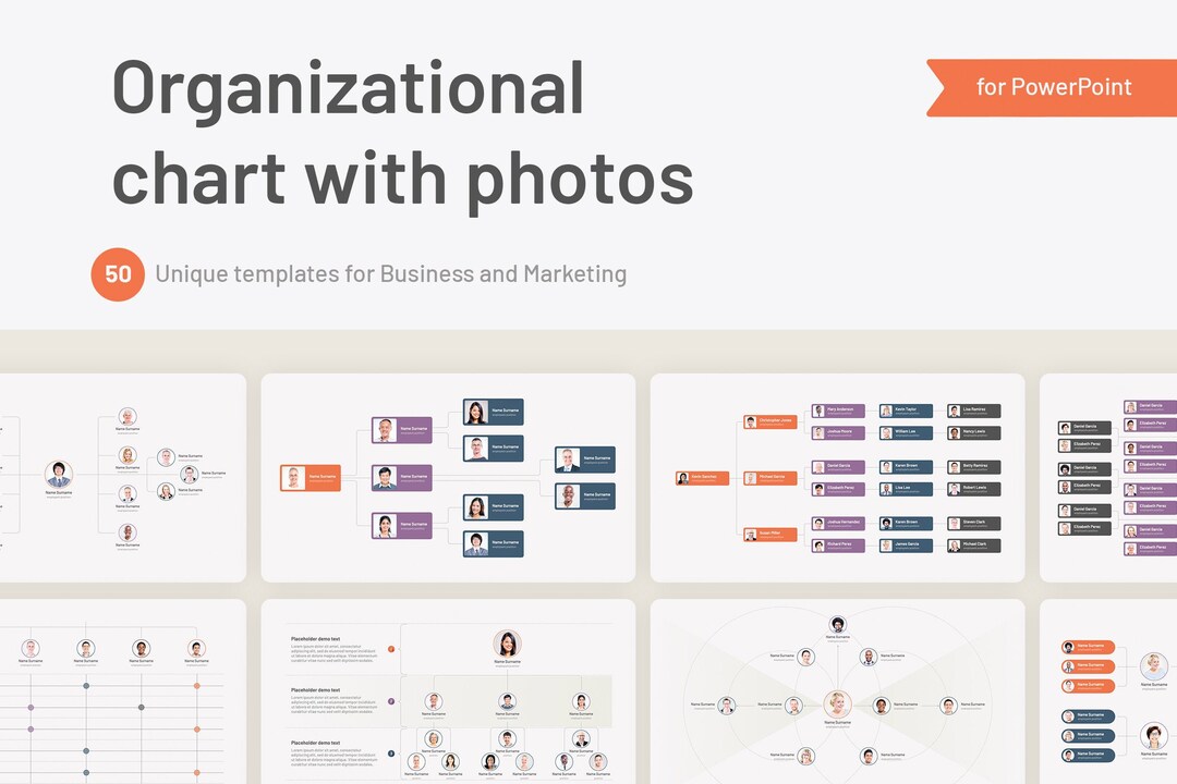 Organizational Hierarchy Chart for Powerpoint - Etsy