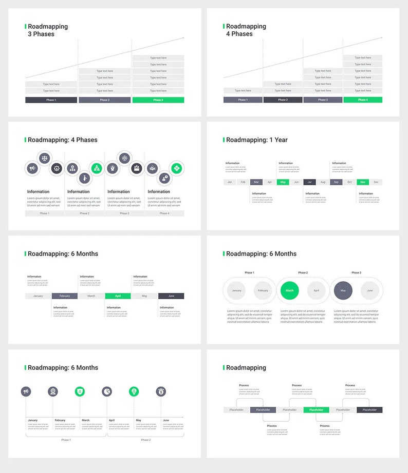 Roadmapping for Powerpoint Template - Etsy