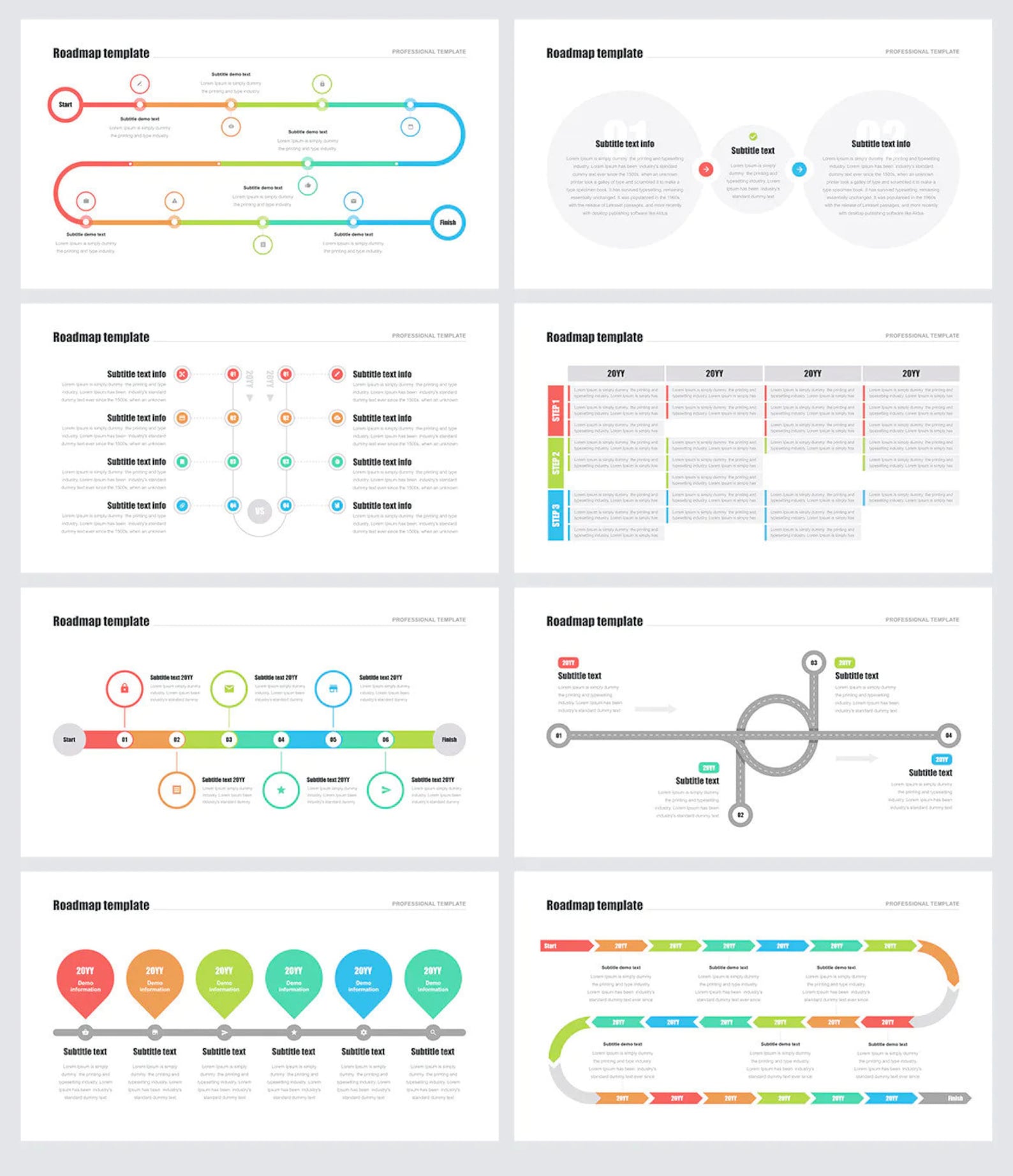 Roadmap Powerpoint Templates - Etsy
