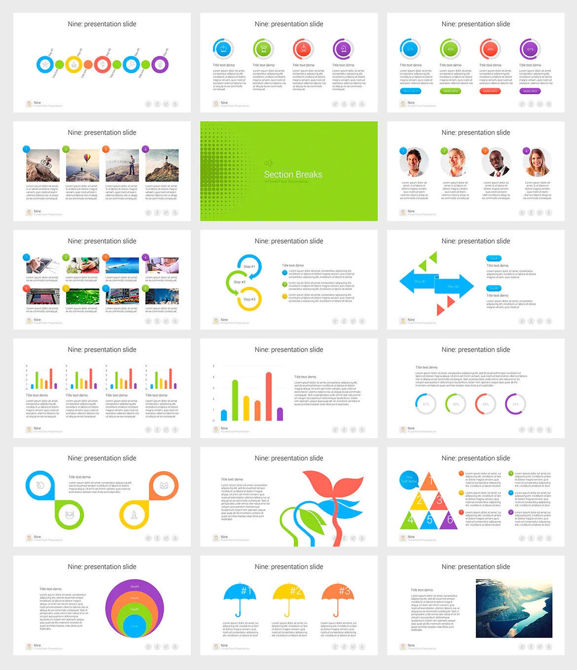 Nine Multipurpose Powerpoint Template - Etsy