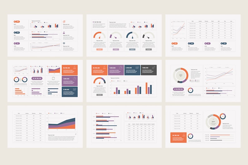 KPI Dashboard Kit Powerpoint Templates - Etsy